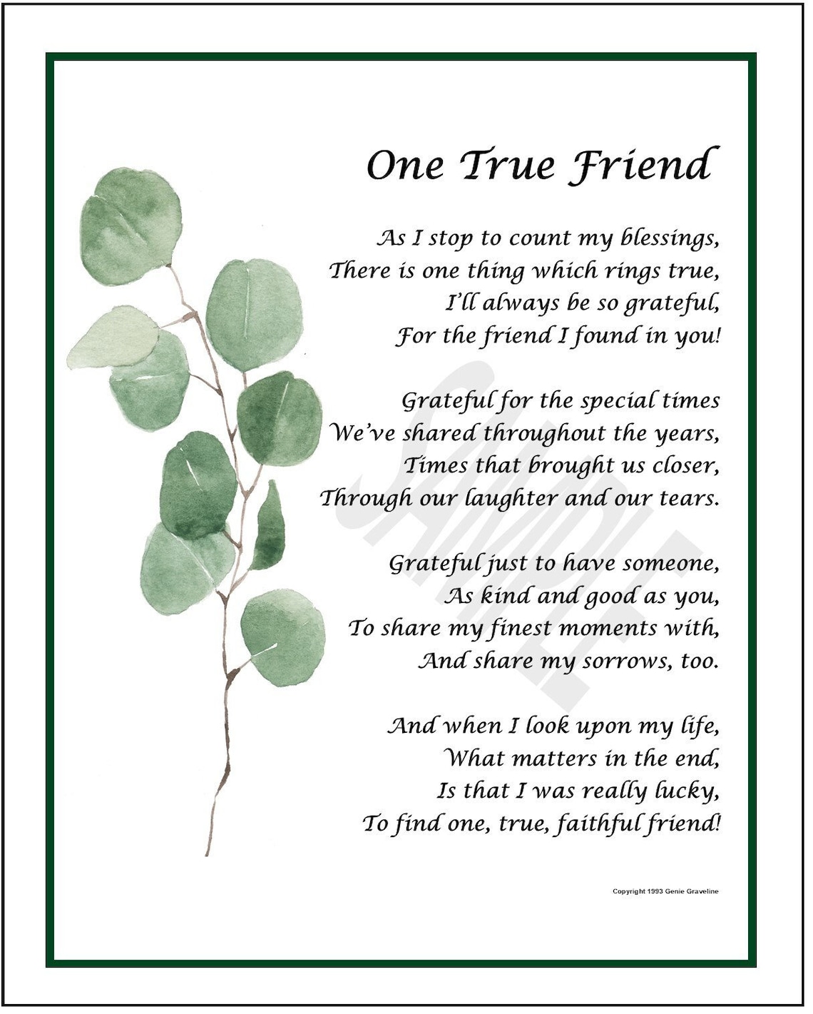 Best Friend Poem DIGITAL DOWNLOAD Friend Poem Friend Gift - Etsy Australia