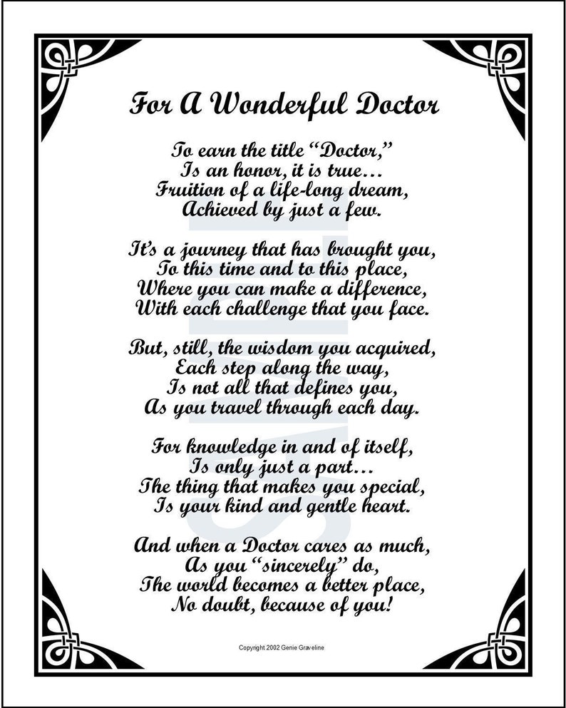 For A Wonderful Doctor, DIGITAL DOWNLOAD, Doctor Retirement Gift ...