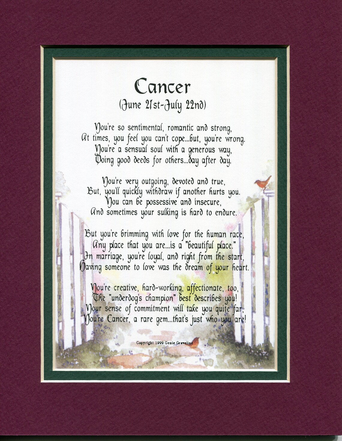 Cancer Poem Cancer Gift Horoscope Prints Horoscope - Etsy