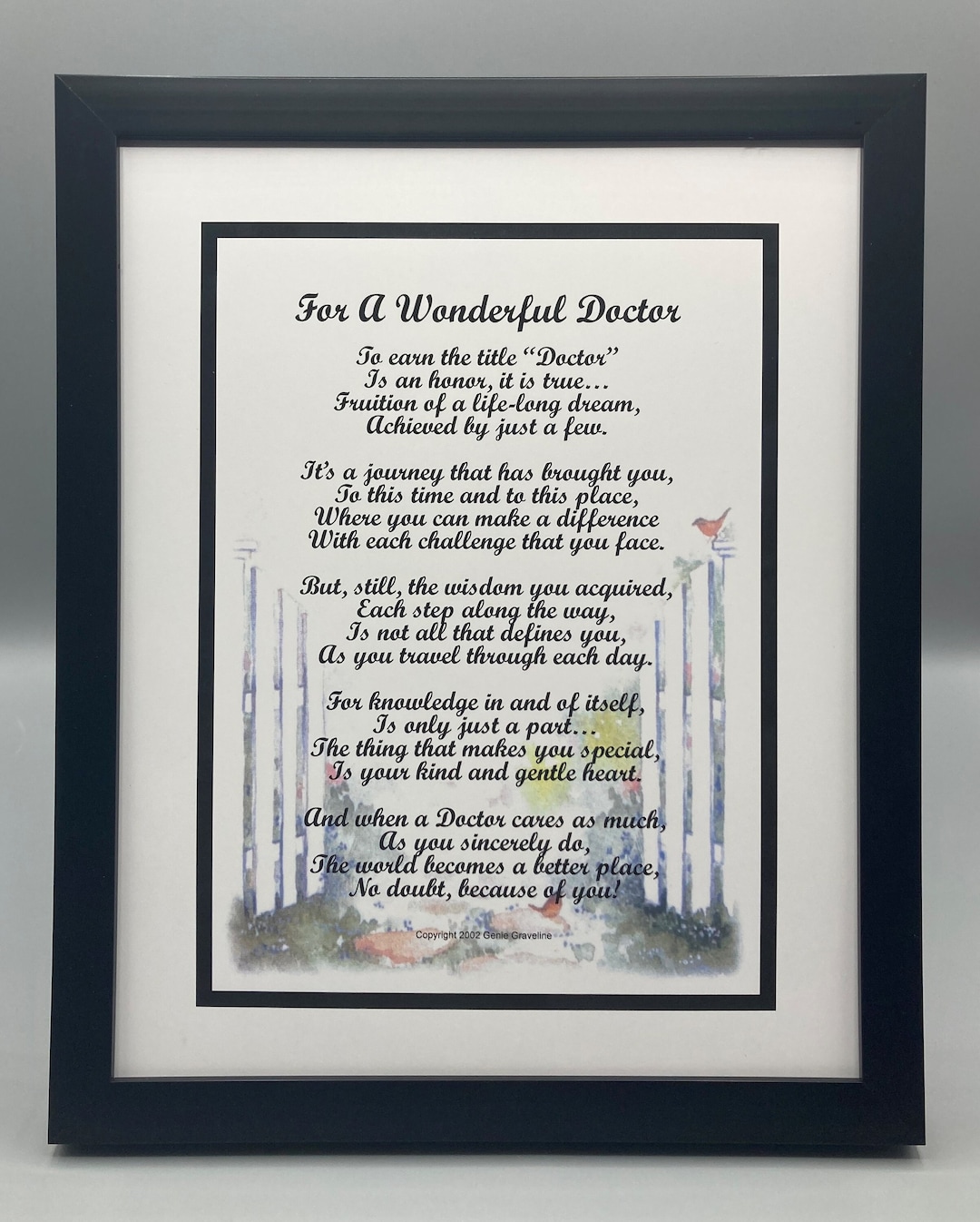 Framed Doctor Poem- Doctor Gift- Doctor Present- Thank You Doctor ...