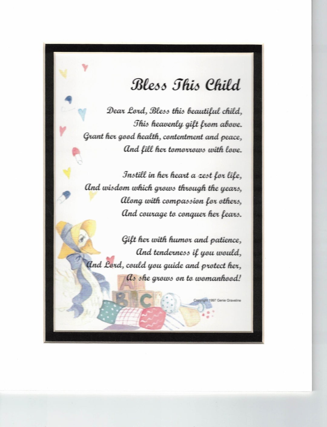 Bless This Child, Baby Blessing, New Baby Girl Gift Poem Verse Present ...