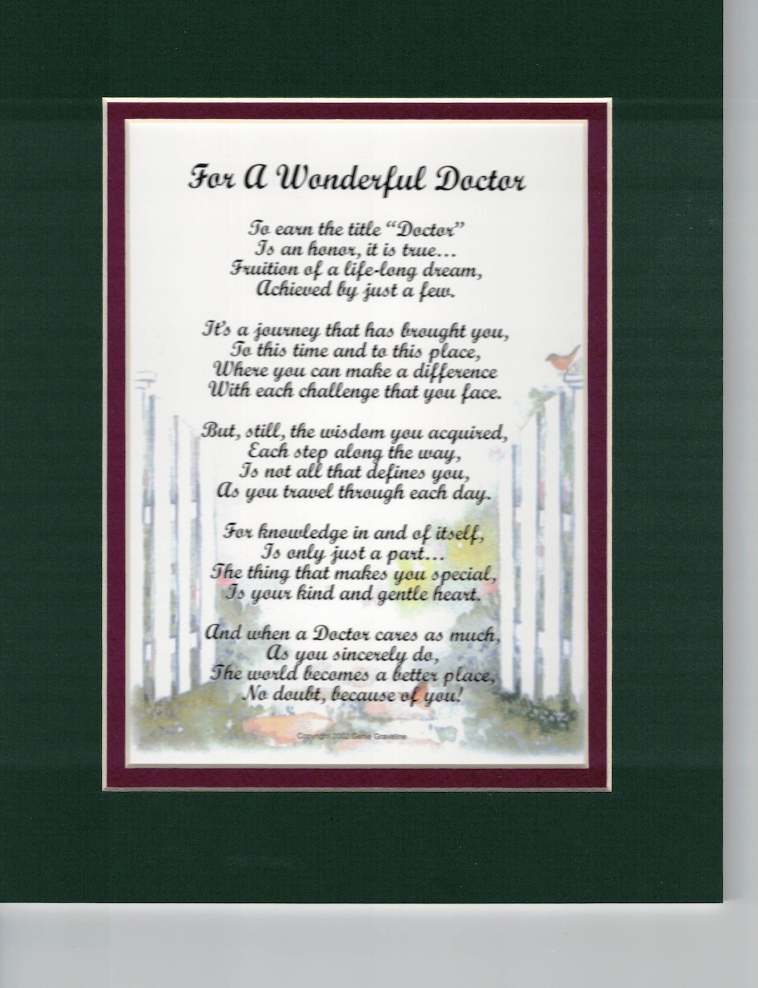 Doctor Poem- Doctor Gift- Doctor Present- Doctor Thank You- Best Doctor ...