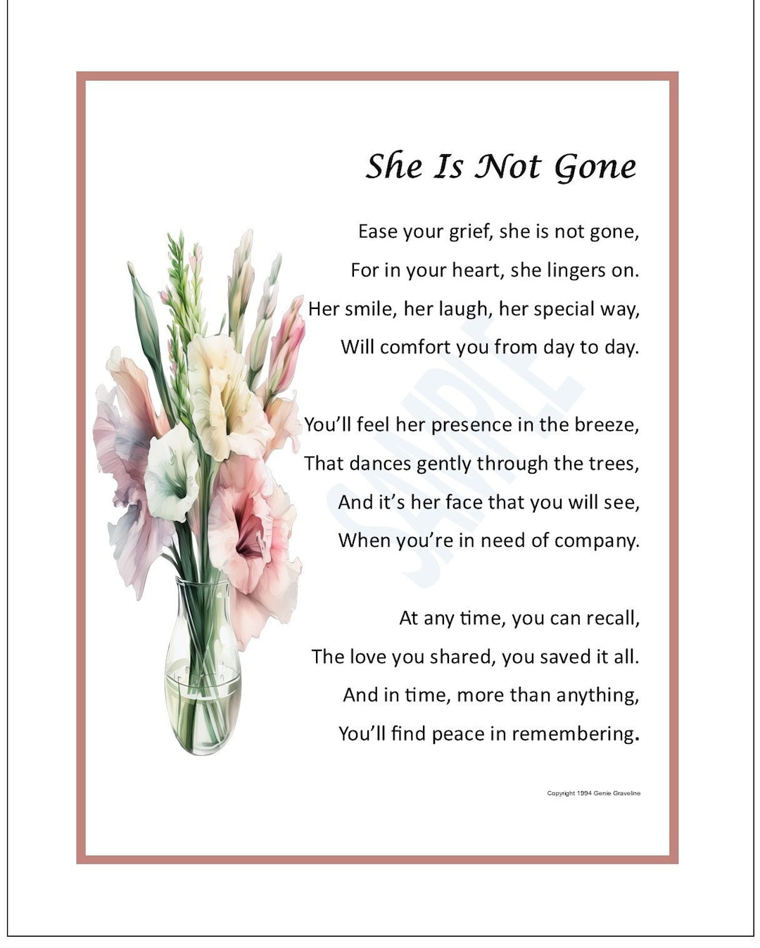 She is Not Gone, DIGITAL DOWNLOAD, Loss of Mother, Loss of Wife, Mother ...
