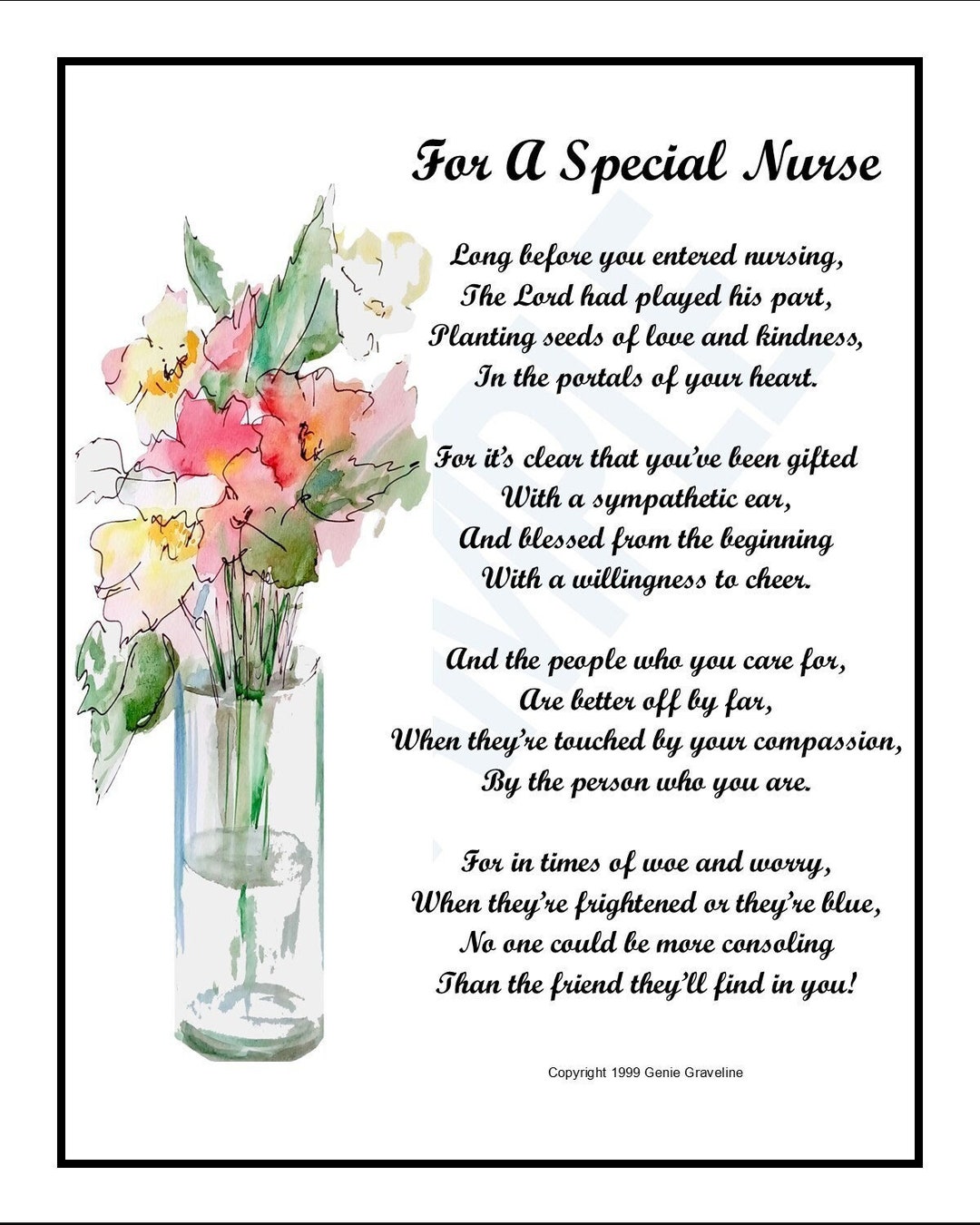 For A Special Nurse, DIGITAL DOWNLOAD, Nurse Graduation, Nurse Gift ...
