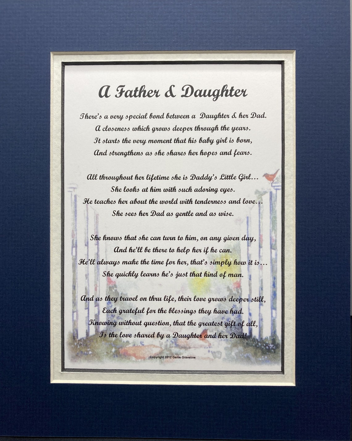 Father and Daughter- Father Daughter Poem- Father Gift- Dad Gift- Dad ...