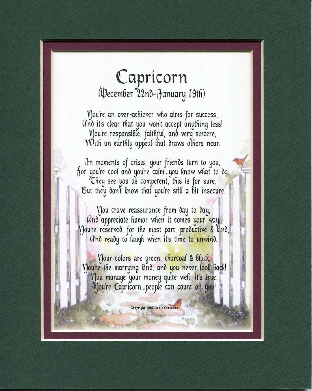 Capricorn- Capricorn Gift- Capricorn Poem- Capricorn Present- Capricorn ...