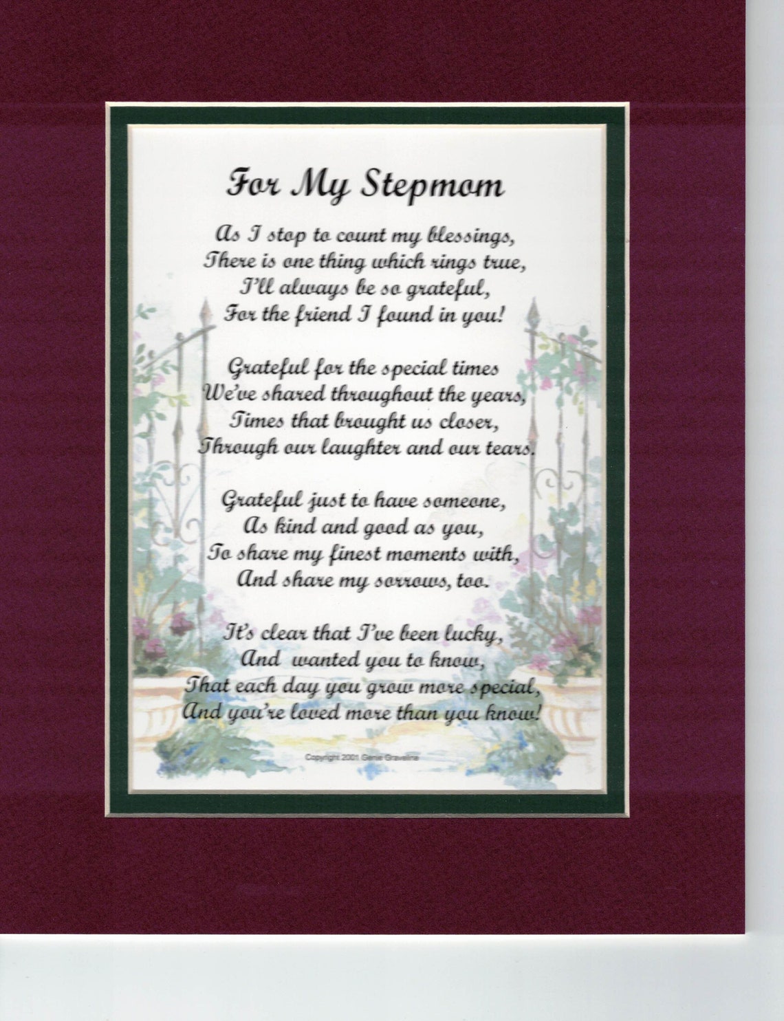 Stepmom Poem Stepmom T Stepmom Present Stepmom Etsy