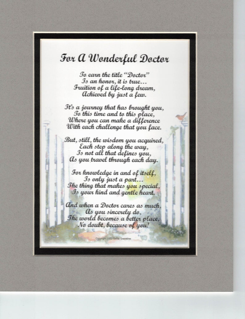 Doctor Poem- Doctor Gift- Doctor Present- Doctor Thank You- Best Doctor ...