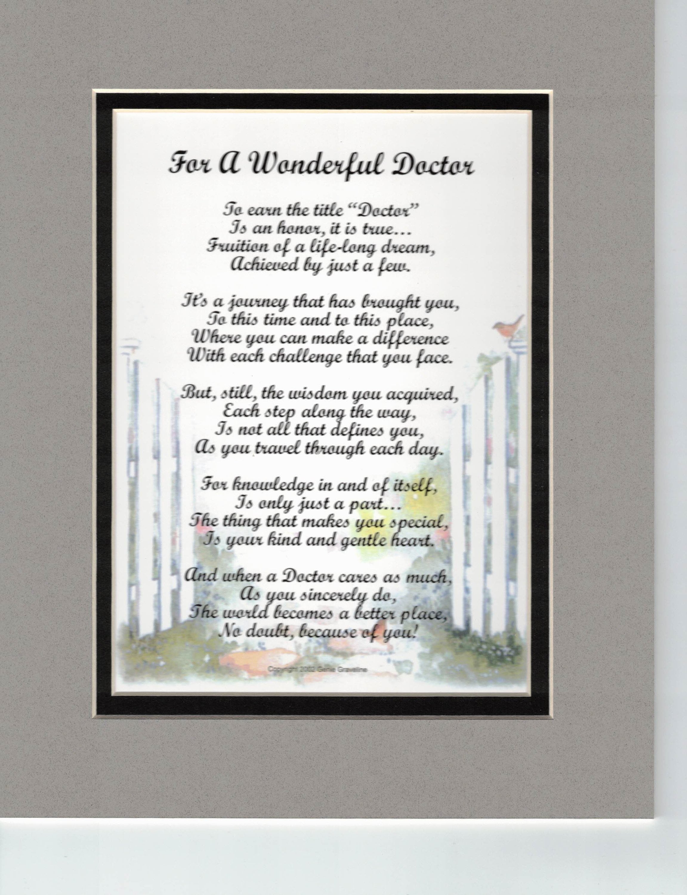 Doctor Poem Doctor Gift Doctor Present Doctor Thank You - Etsy
