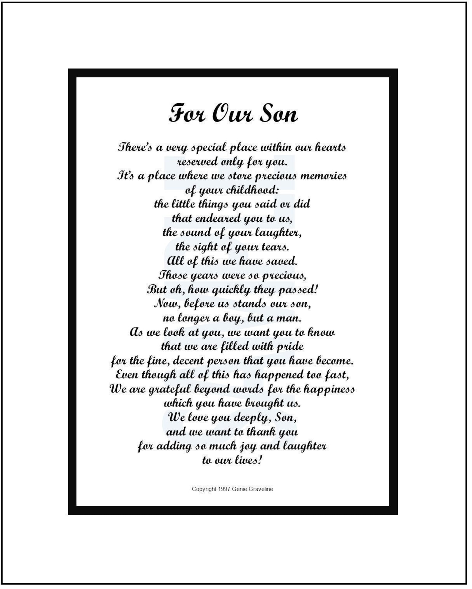 Our Son Poem, DIGITAL DOWNLOAD, Our Son Verse, Our Son Print, Our Son ...