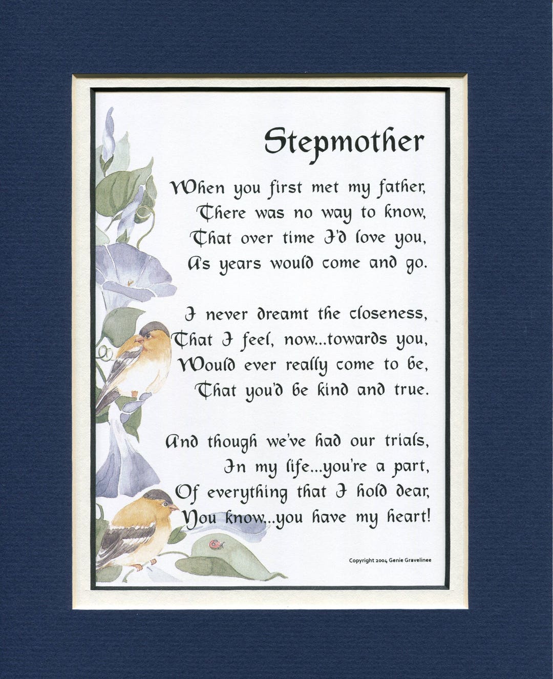 Stepmother Gift- Stepmother Poem- Stepmother Print- Stepmother Verse ...