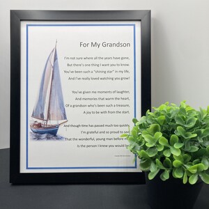 Grandson Framed Poem, Grandson's 16th 18th 21st 30th 40th Birthday ...