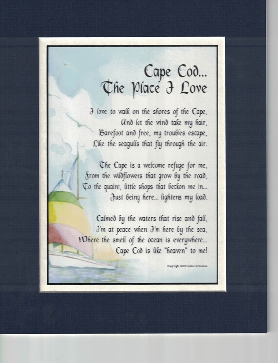 Cape Cod Poem Cape Cod Print Cape Cod Verse Cape Cod | Etsy