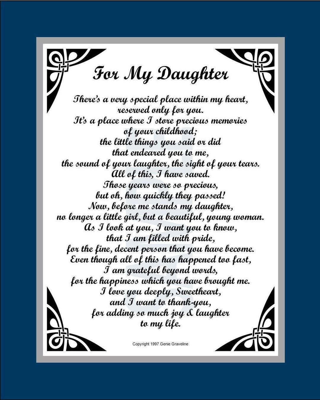 Poem for My Daughter DIGITAL DOWNLOAD My Daughter Poem Verse - Etsy