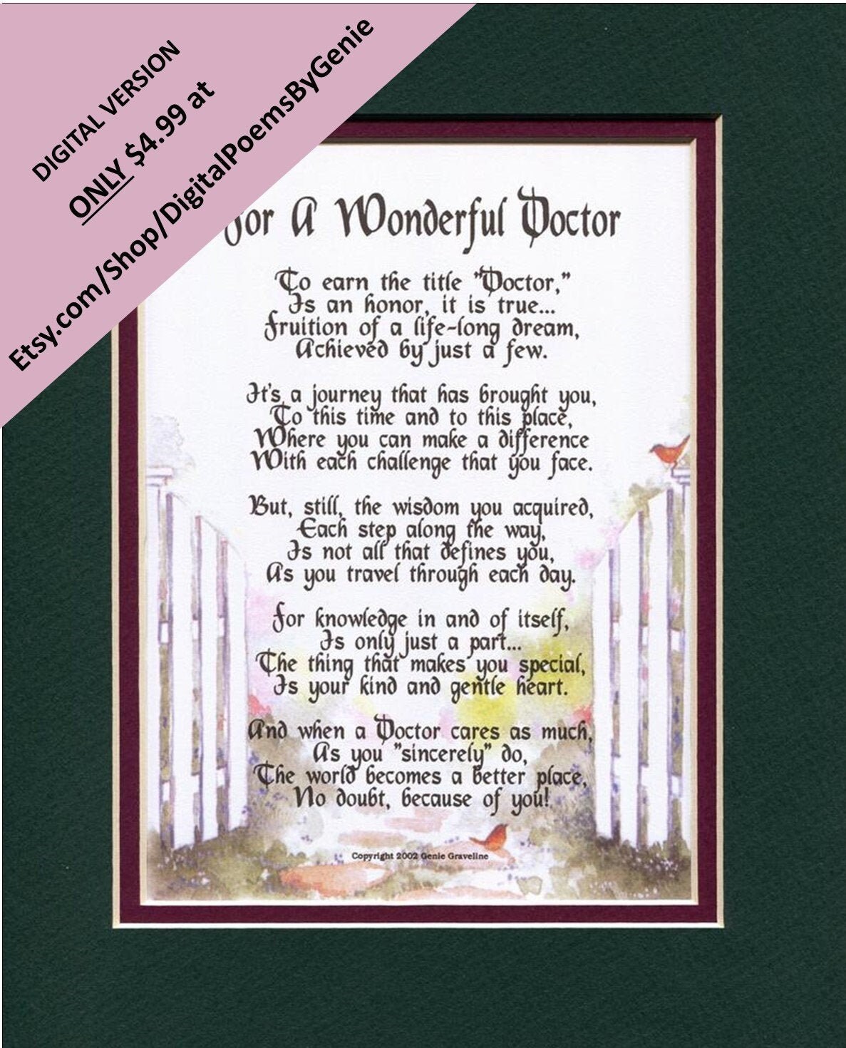 Doctor Poem Doctor Gift Doctor Present Doctor Thank You | Etsy