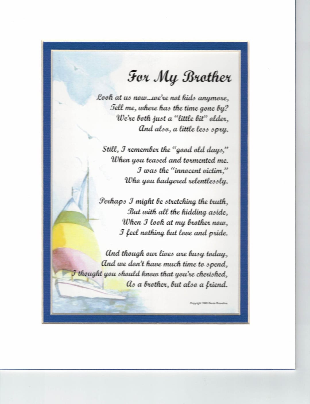 Brother Poem- Brother Print- Brother Gift- Brother Birthday Gift ...