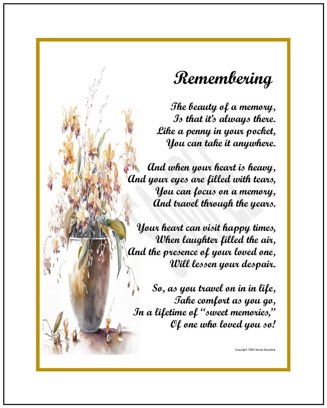 Bereavement Poem, DIGITAL DOWNLOAD, Condolence Gift, Remembrance Gift ...