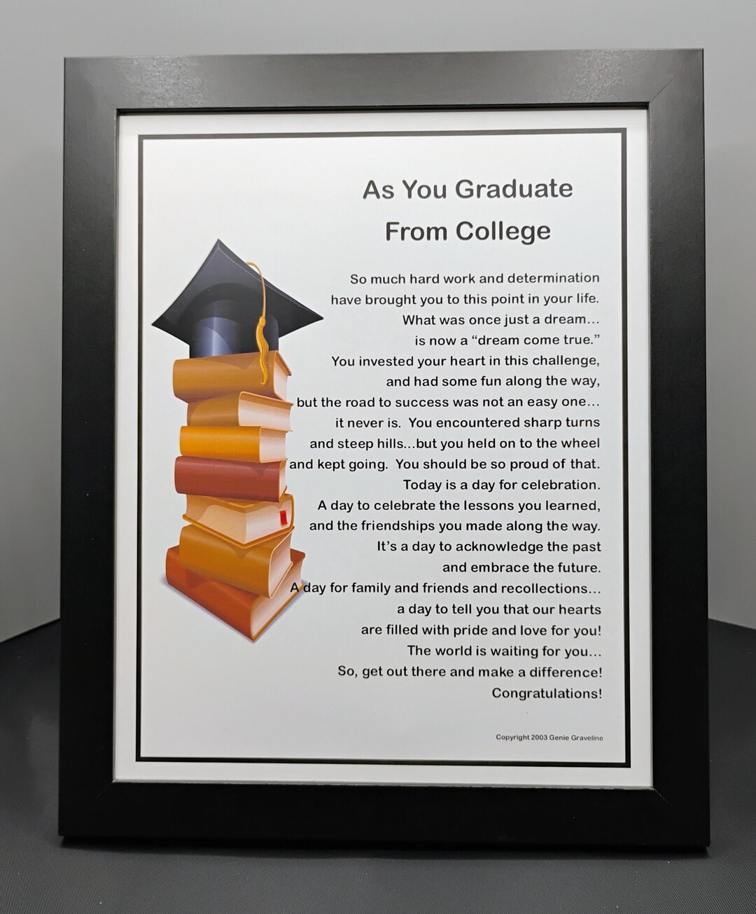 College Graduation Poem Framed - Graduation Print DOWNLOAD, Sentimental ...