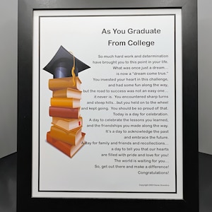 College Graduation Poem Framed - Graduation Print DOWNLOAD, Sentimental ...