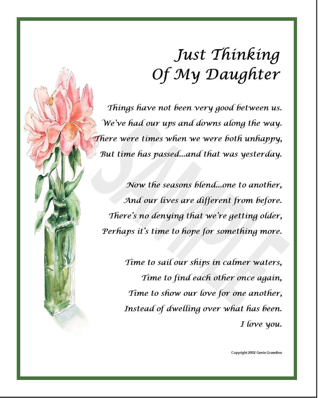 Apology to Daughter, I'm Sorry, DIGITAL DOWNLOAD, Let's Begin Again ...