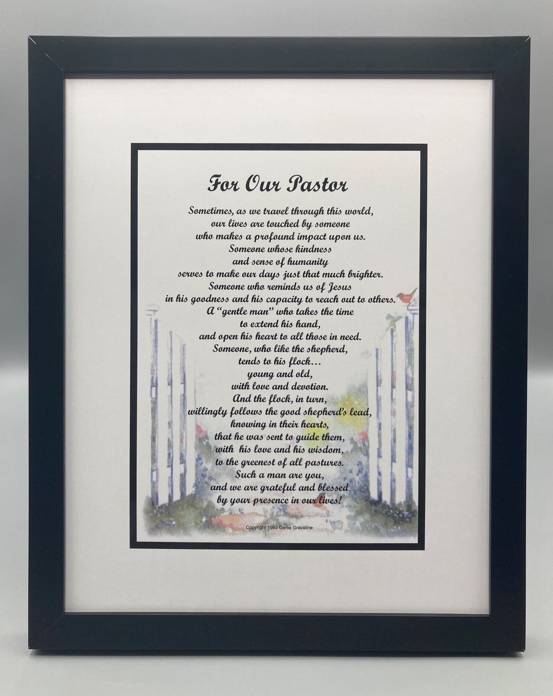 Framed Pastor Poem, Pastor Gift, Pastor Retiring, Pastor Verse Print ...