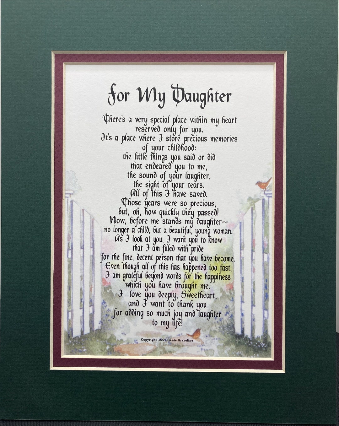 My Daughter Poem- Daughter Gift- Daughters Birthday- Daughter ...