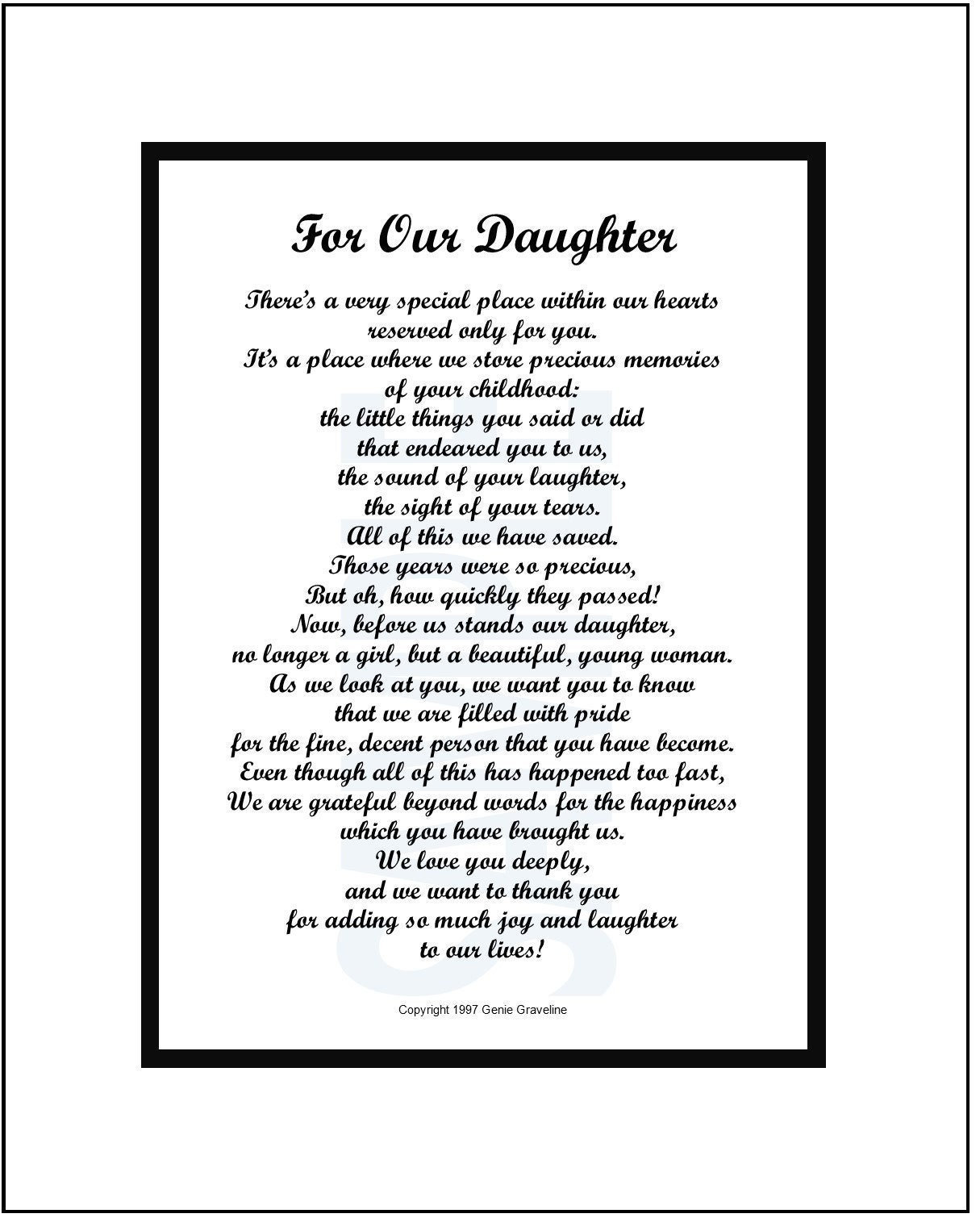 I Love You Daughter Poems