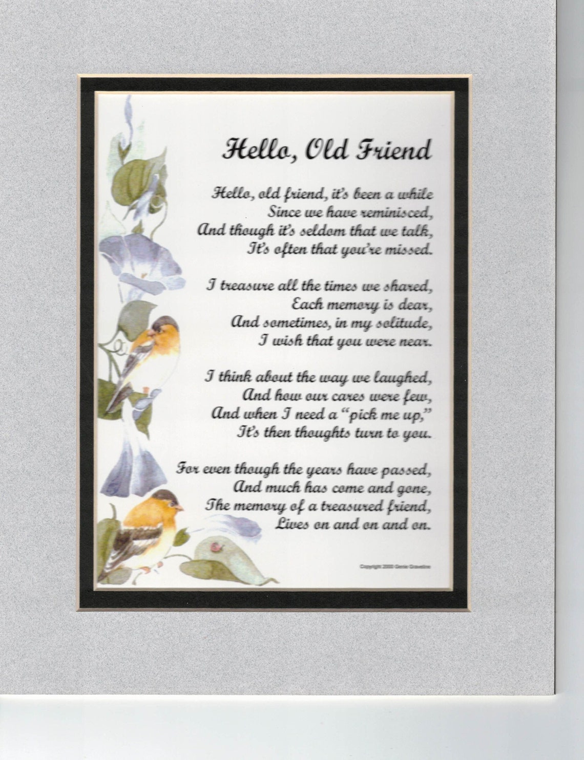 Gift for an Old Friend Best Friend Poem Verse Print Saying - Etsy