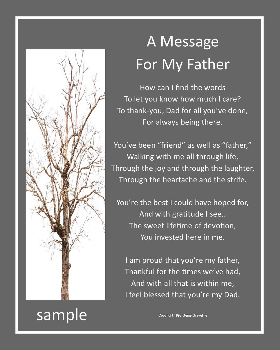 Sentimental Father Poem, DIGITAL DOWNLOAD,, Father My Hero, Father Poem ...