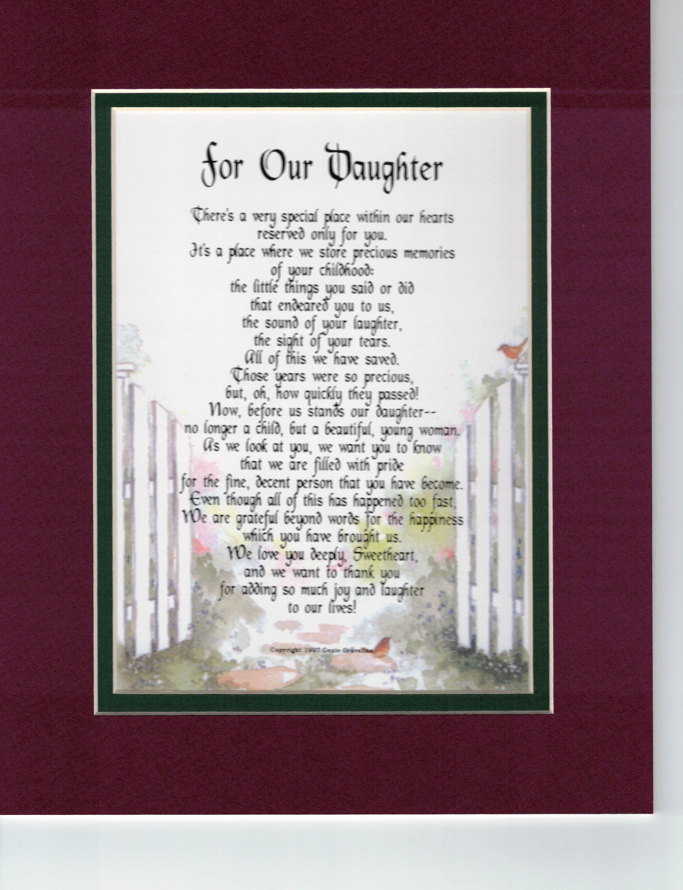Daughter Poem Daughter Gift Daughter Graduation Daughter | Etsy