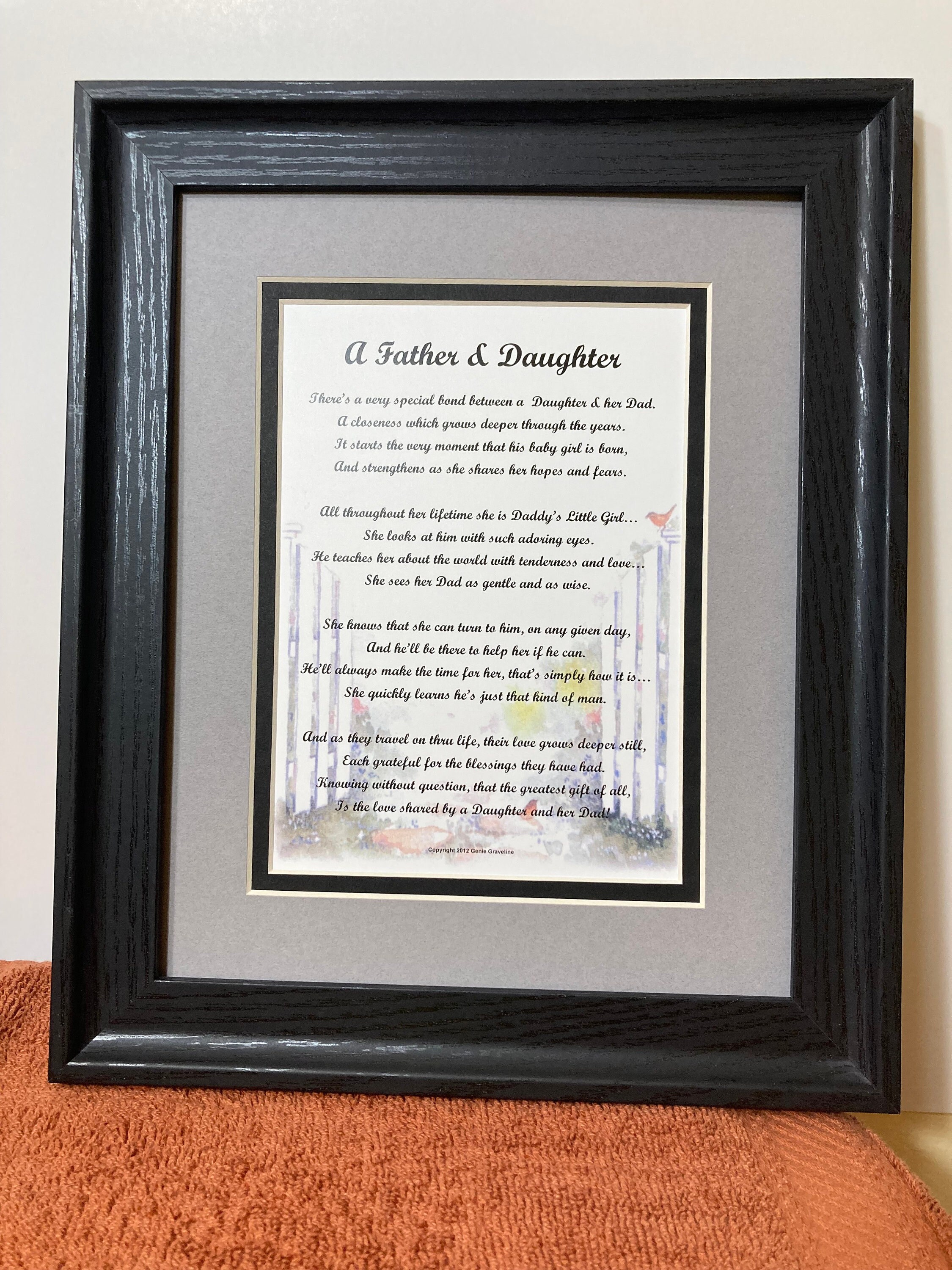 Framed Father Daughter Poem framed Verse for Dad Gift for - Etsy