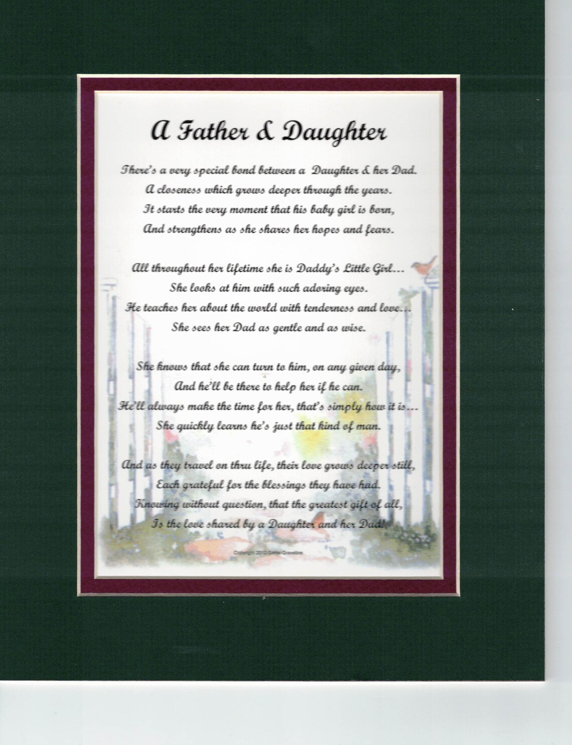 Father and Daughter Father Daughter Poem Father Gift Dad - Etsy