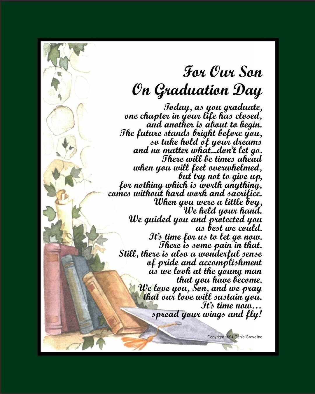 For Our Son On Graduation Day INSTANT DIGITAL DOWNLOAD Sent To Your