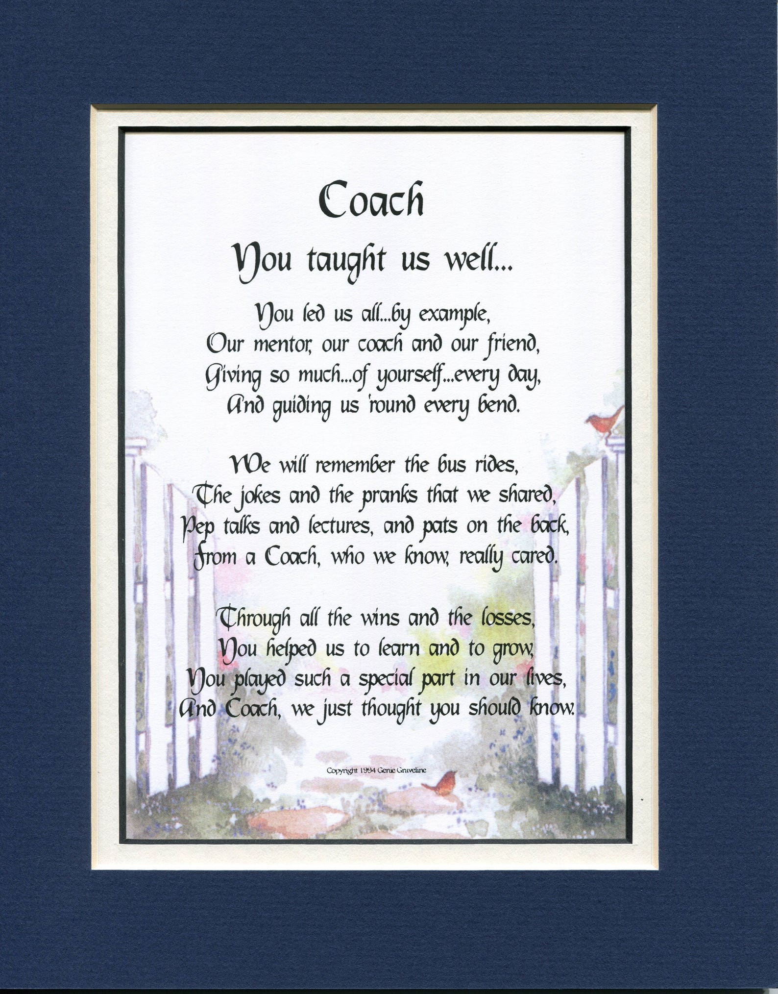 Coach Poem Coach Verse Thank You Coach Coach Appreciation Etsy