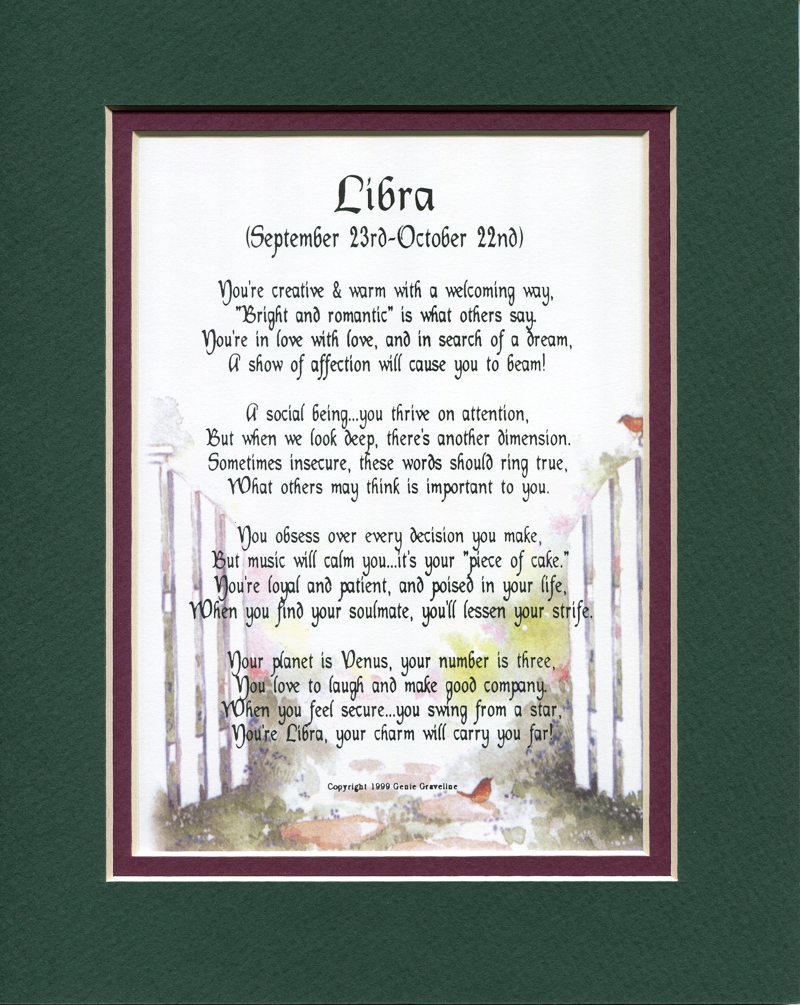 Libra Poem- Libra Print- Libra Verse- Libra Gift- Libra Present ...