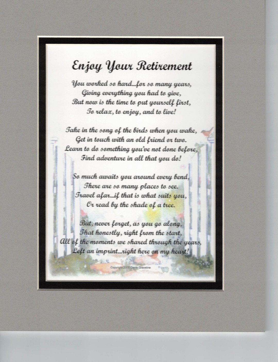 Retirement Poem Retirement Gift Retirement Present Retirement Verse ...