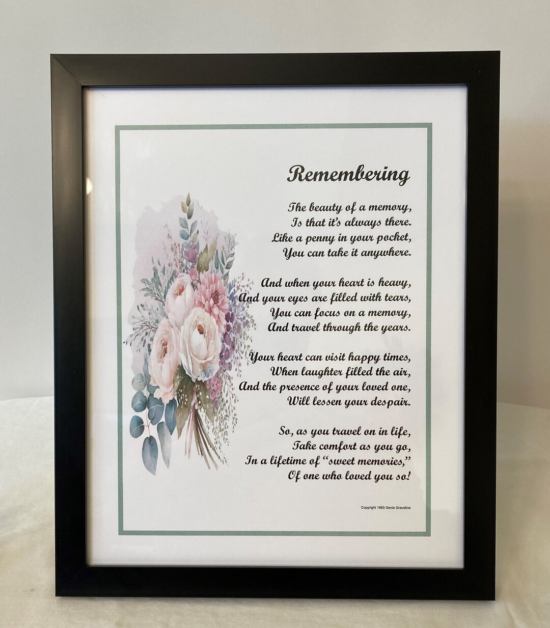 Framed Sympathy Poem, Framed Bereavement Poem, Framed Remembrance Poem ...