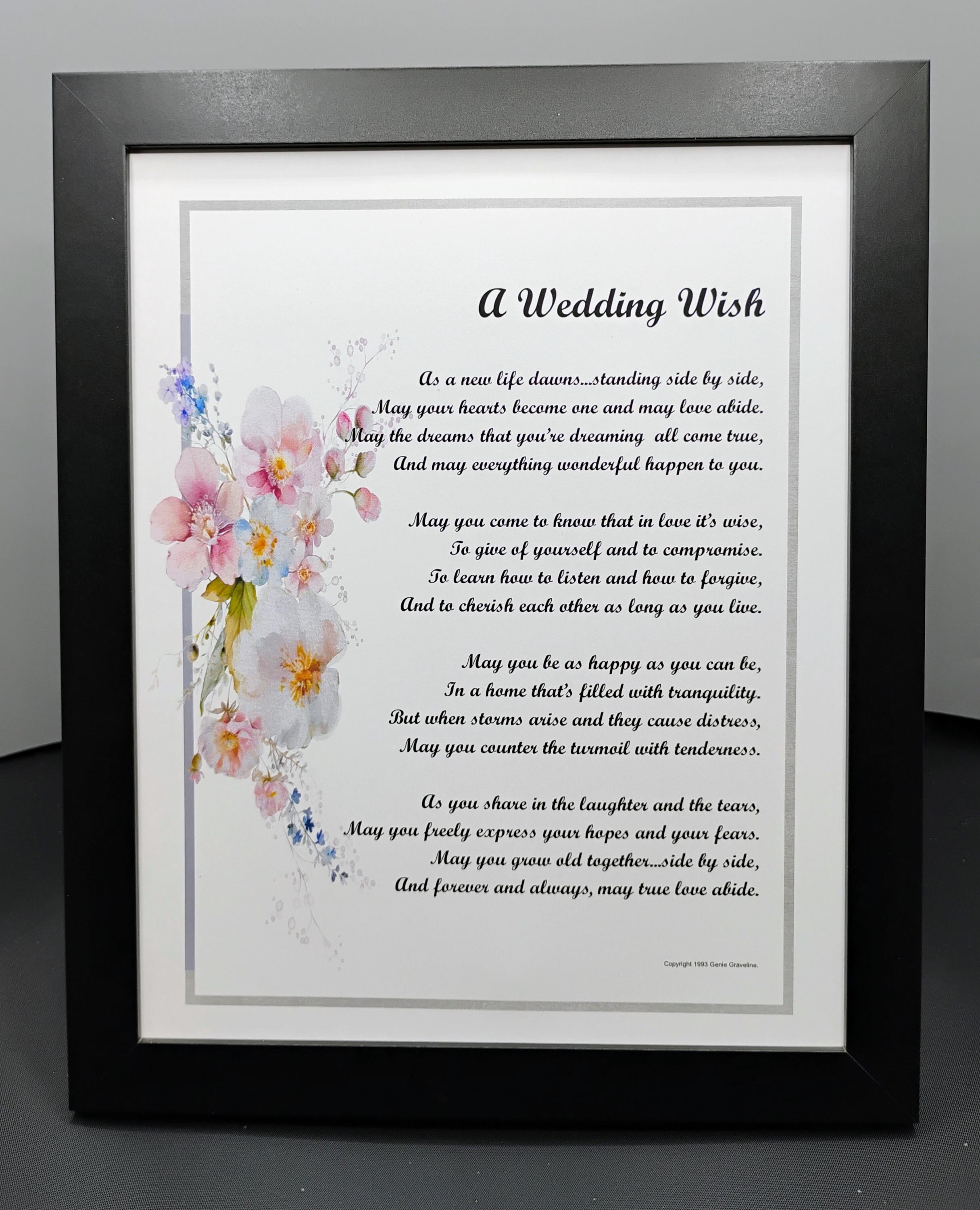 Framed Wedding Poem, Inexpensive Wedding Gifts Presents, Gift for Bride ...