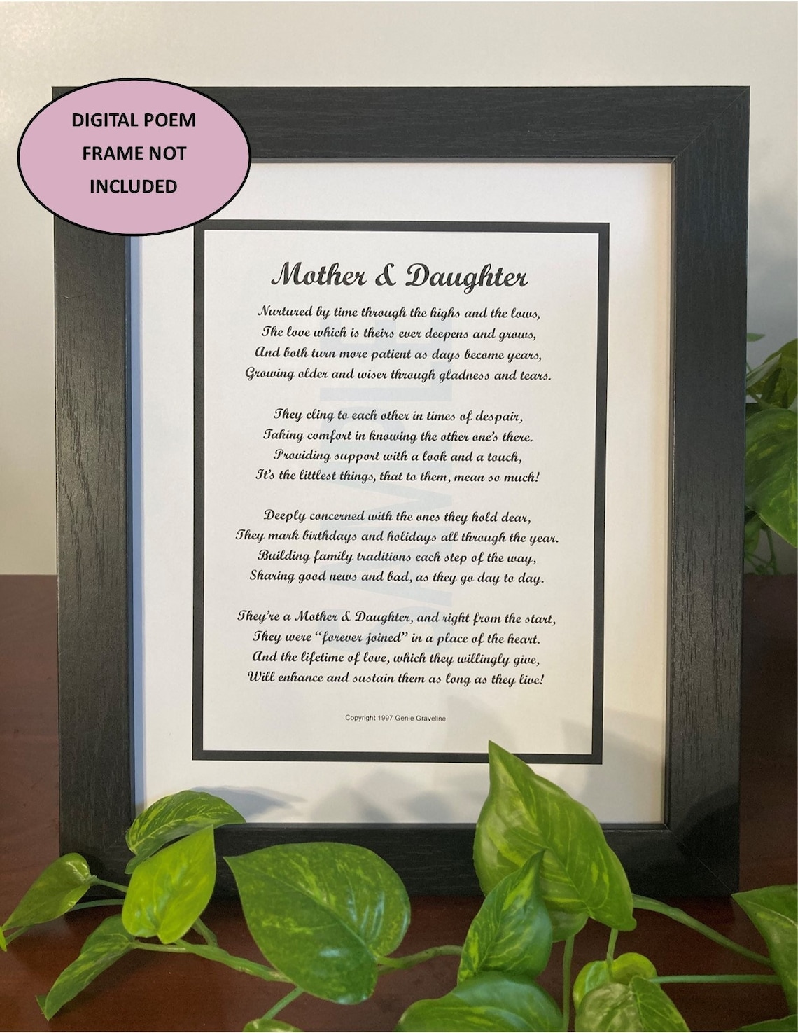 Mother Daughter Poem, DIGITAL DOWNLOAD, Mother Daughter Print, Mother ...