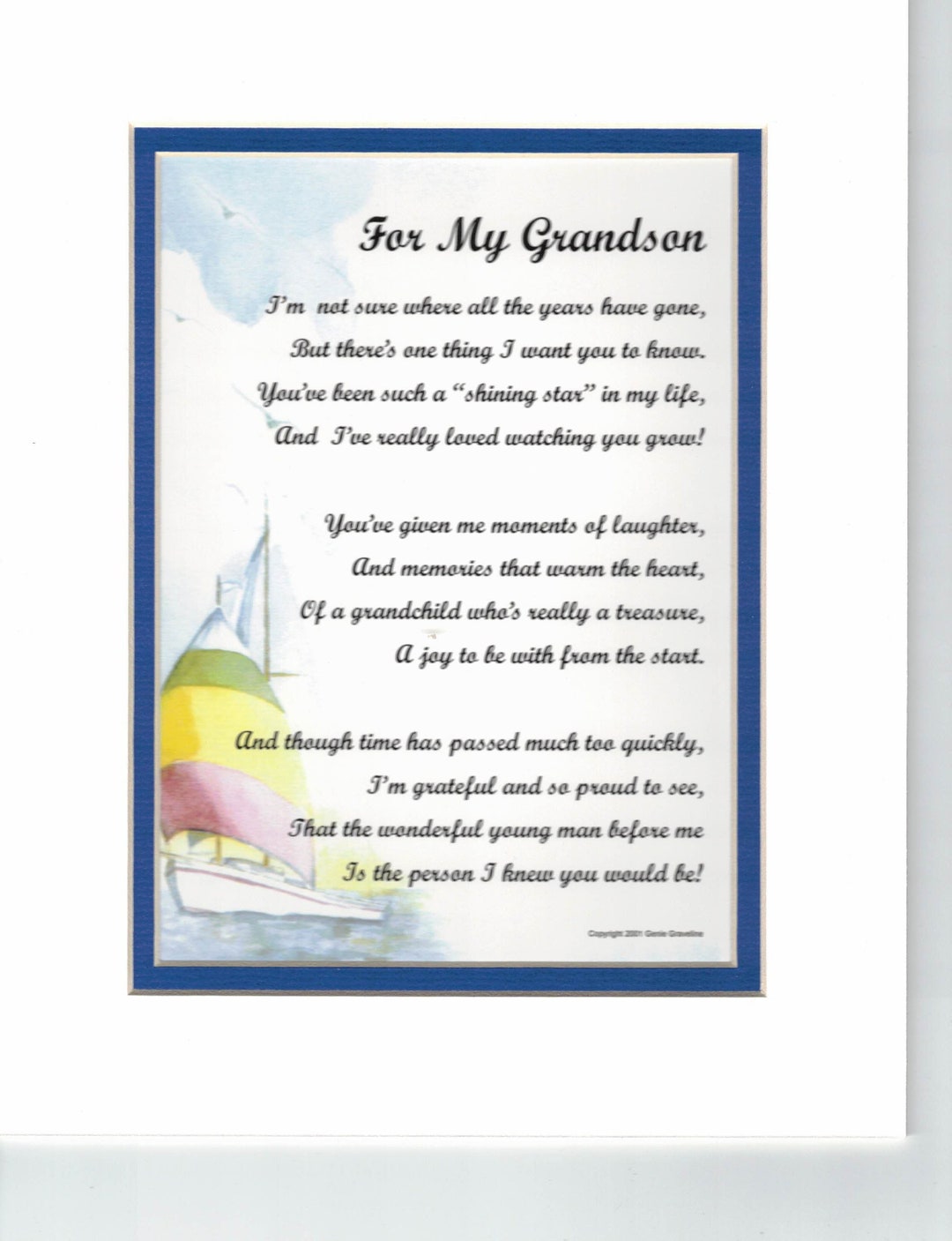 For My Grandson Poem- Grandson Gift- Grandson Present- Grandson ...