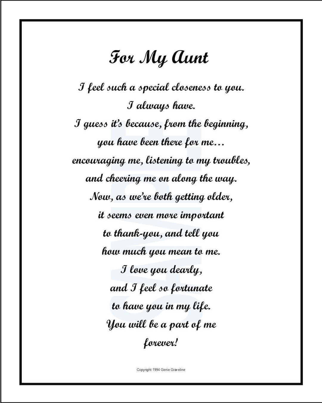 For My Aunt, DIGITAL DOWNLOAD, Aunt Poem Gift Verse Print, Aunt's 60th ... For My Aunt, DIGITAL DOWNLOAD, Aunt Poem Gift Verse Print, Aunt's 60th ...