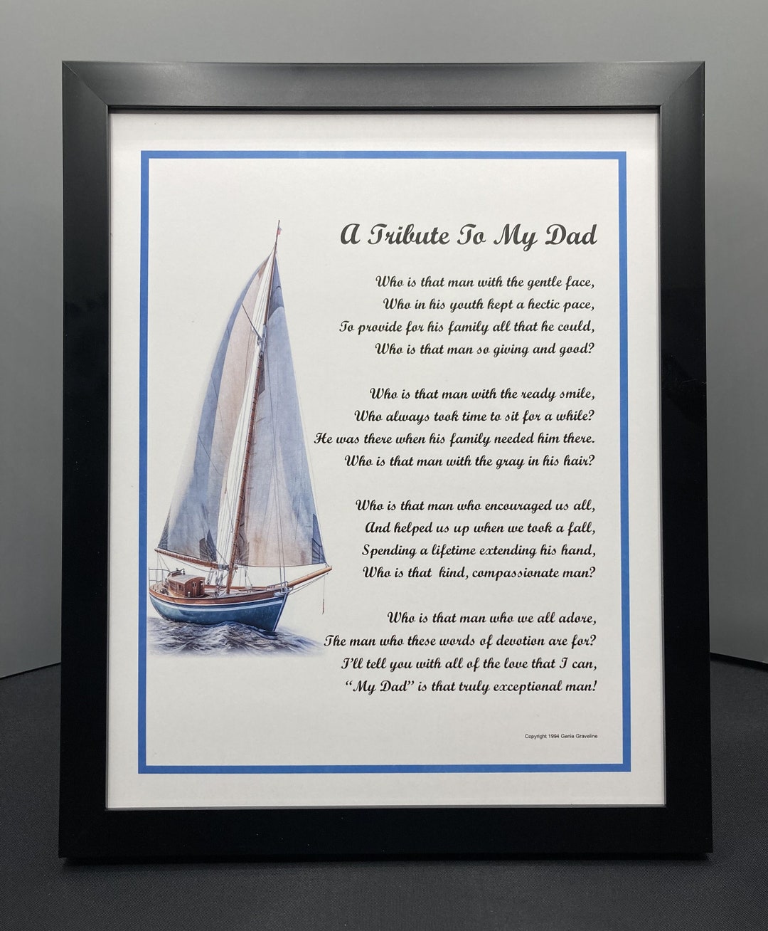 Framed Dad Father Poem Print Verse, Poem for Dad's Father's 60th 65th ...