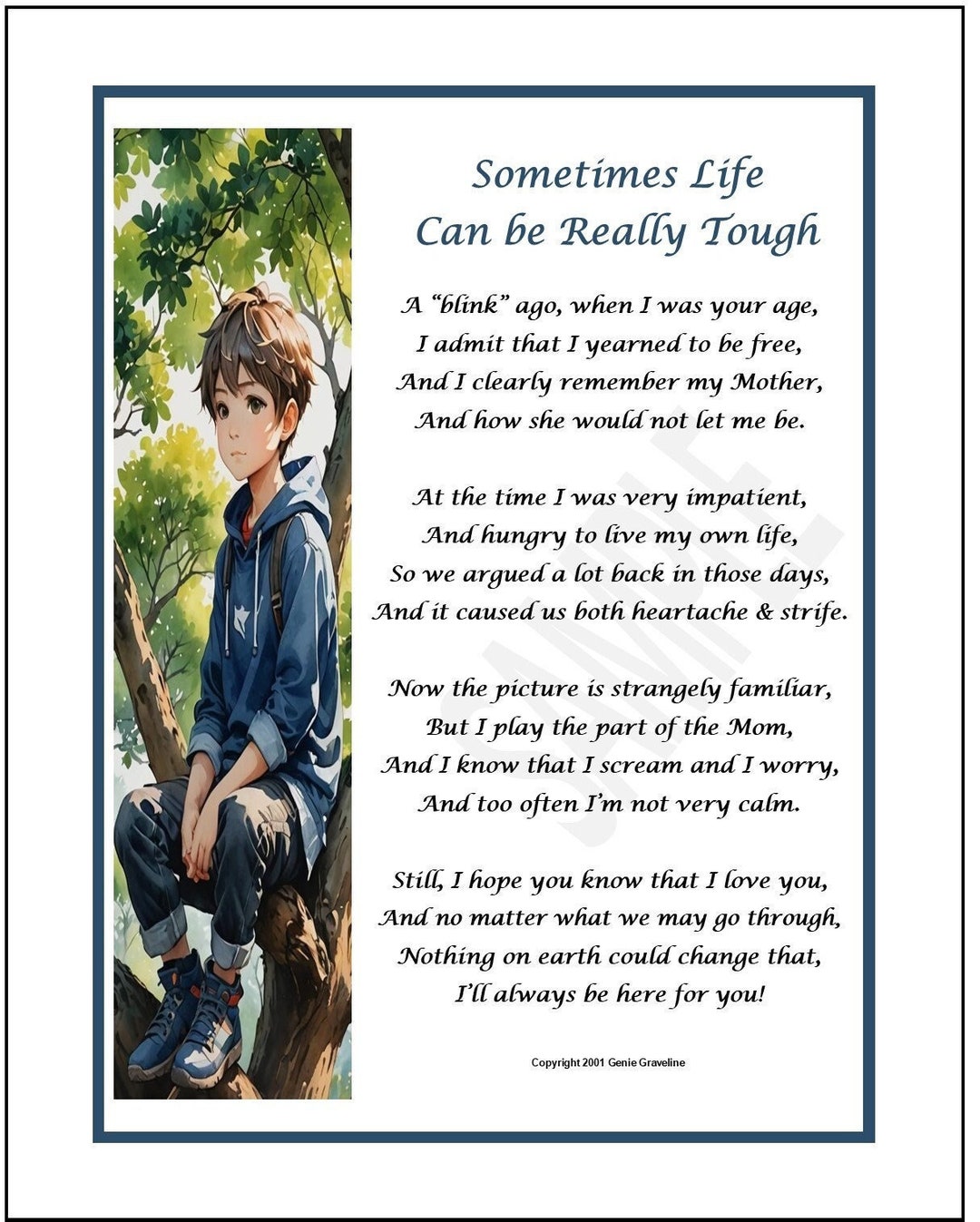 Teenager Poem Print, Teen 15th 16th 17th 18th Birthday, DIGITAL ...
