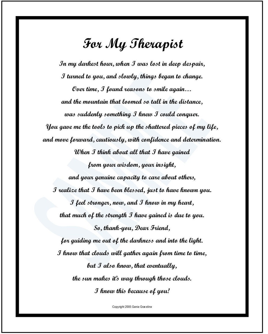 For My Therapist, DIGITAL DOWNLOAD, Best Counselor Therapist Gift ...