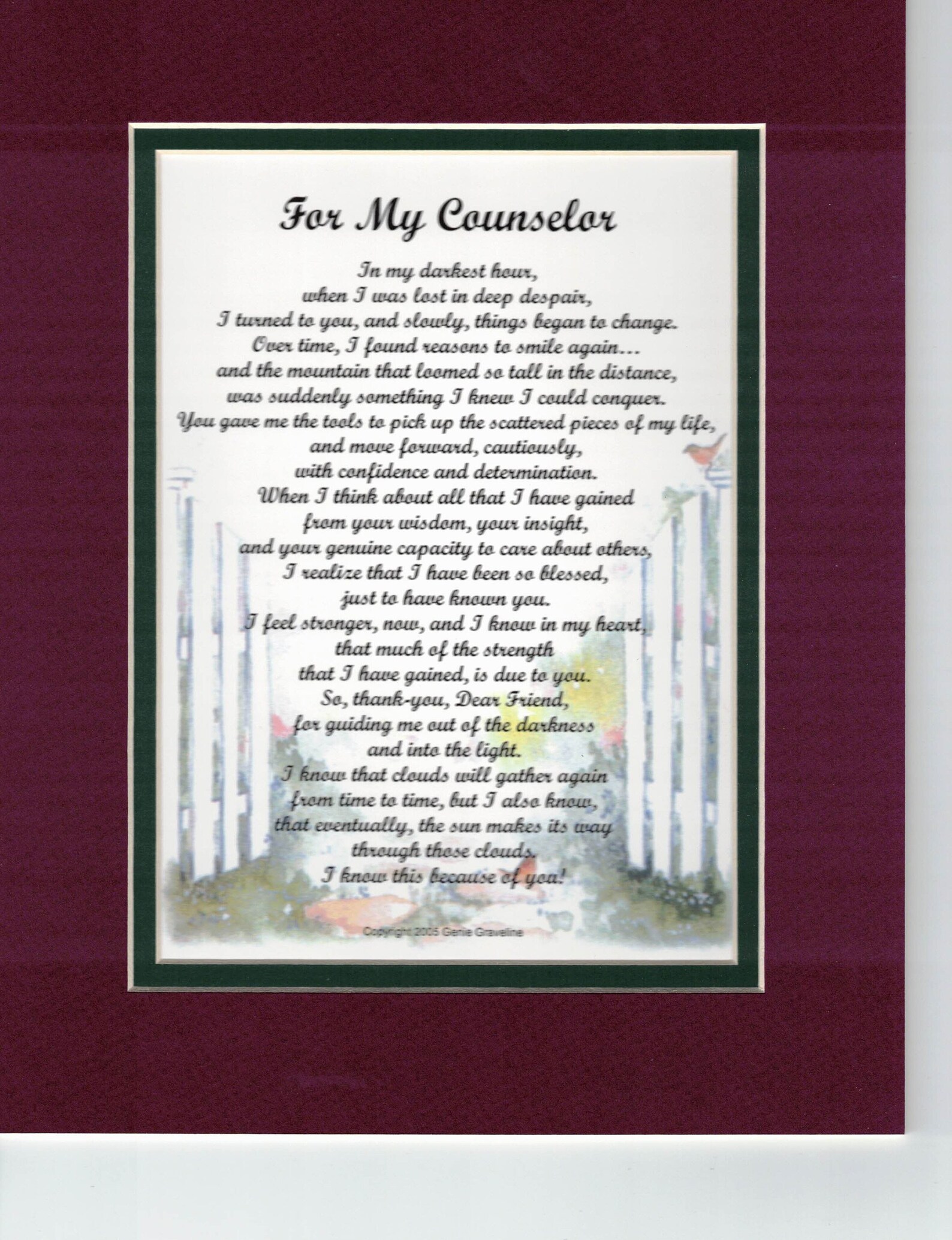 Counselor Gift- Counselor Poem- Counselor Present- Therapist Gift ...