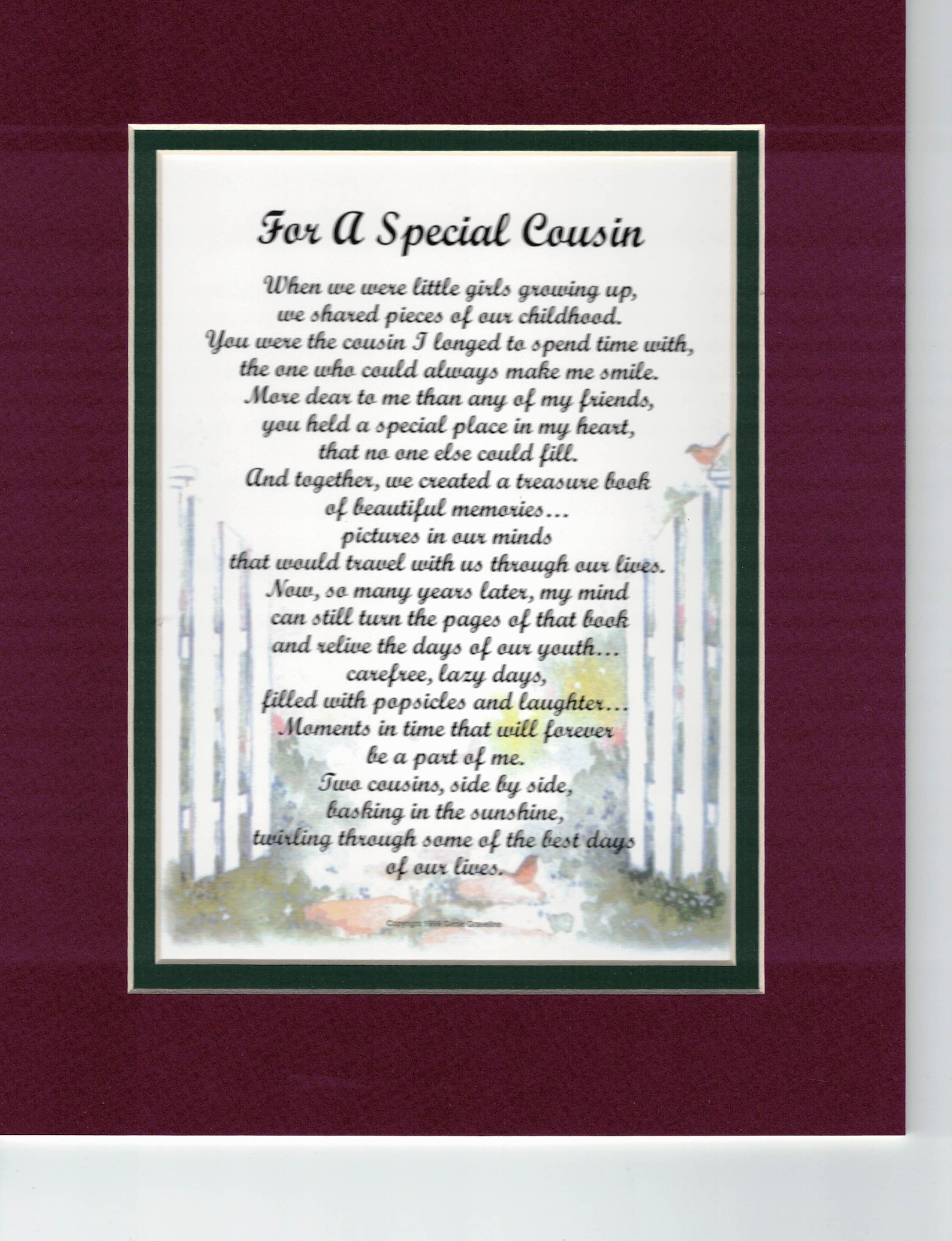 Cousin Poem- Cousin Gift- Cousin Print- Cousin Verse- Cousin Birthday ...