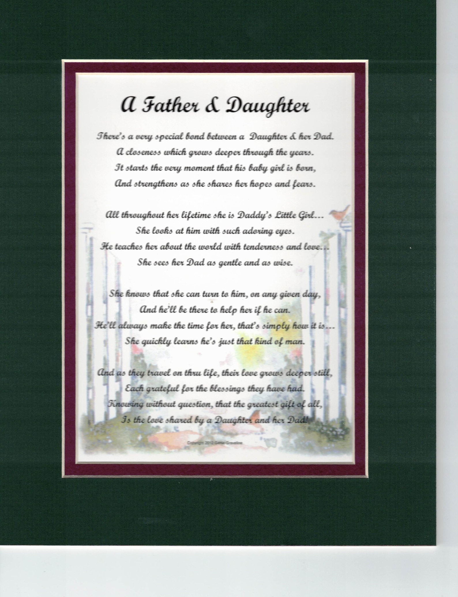 Father and Daughter- Father Daughter Poem- Father Gift- Dad Gift- Dad ...