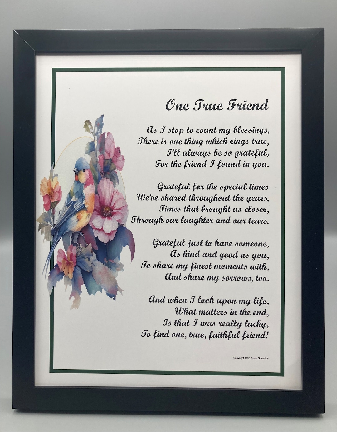 Framed Best Friend Poem, Sentimental Friend Print, Friend Gift, Friend ...