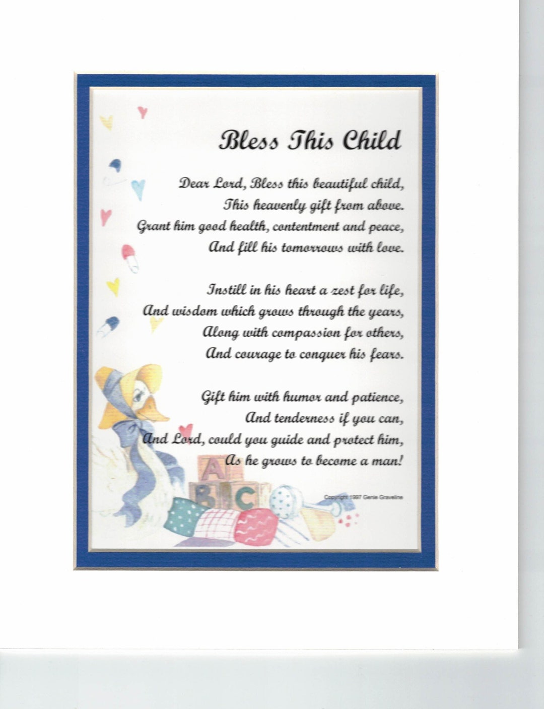 Bless This Child, Baby Boy Gift, Baby Blessing, Christening Gift ...