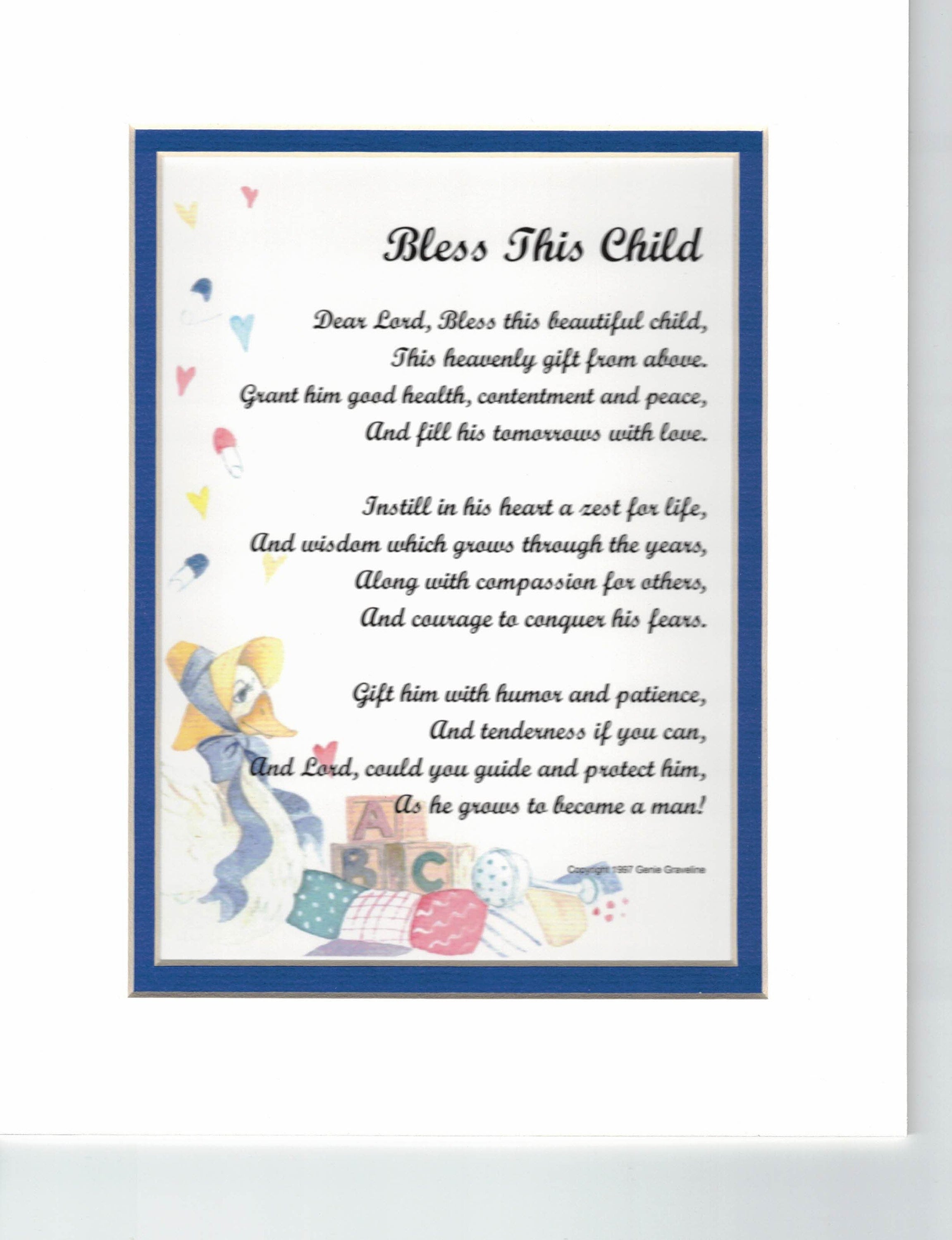 Bless This Child, Baby Boy Gift, Baby Blessing, Christening Gift ...